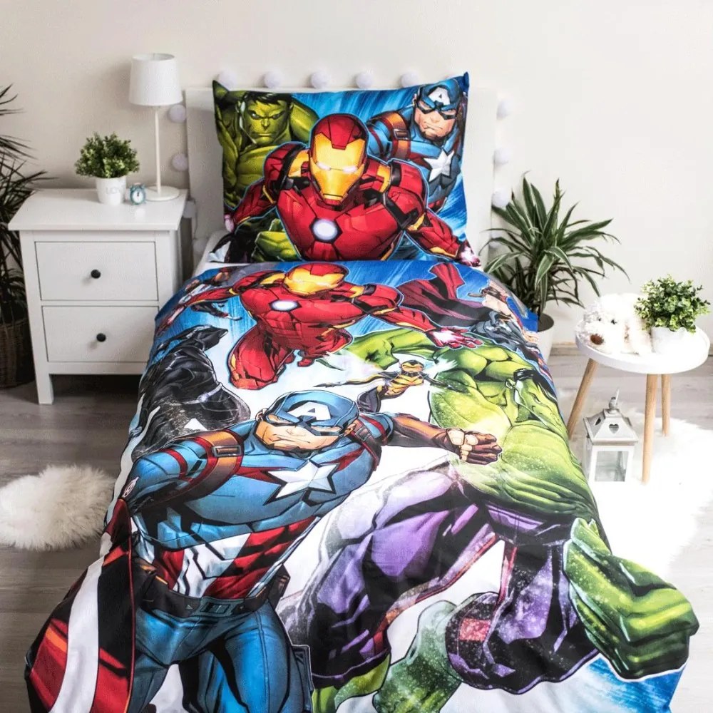 Jerry Fabrics s. r. o. Povlečení Licenční 140x200+70x90 - Avengers "Brands 02"