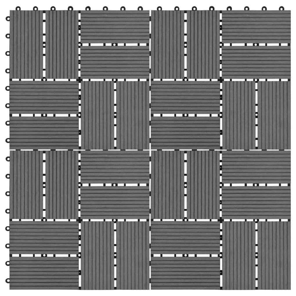 Terasové dlaždice z dřevoplastu - 11 ks - šedé | 30x30 cm 1 m²