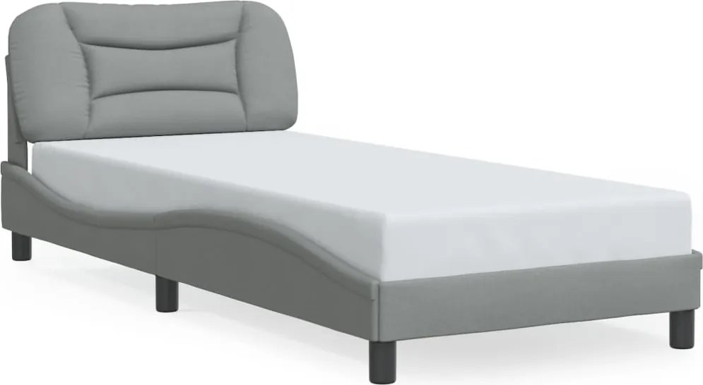 Rám postele s LED bez matrace Hvar Světle šedá 90x190 cm Látka 3213669