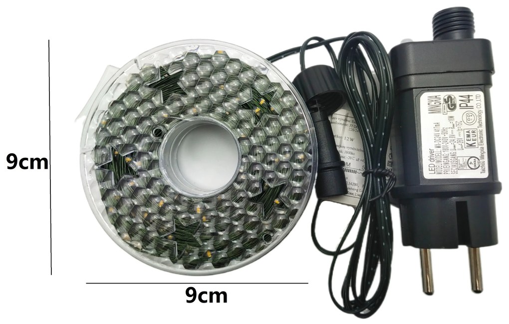 Venkovní vánoční mikro řetěz, studená bílá, 100m, 1000 LED, 8 programů