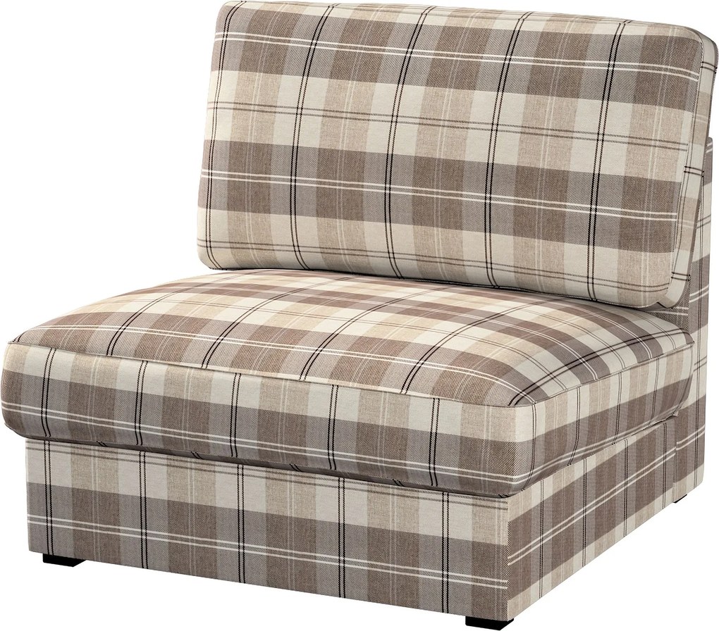 Potah na neskládací křeslo IKEA Kivik barva béžová látka pletený vzor, vzorované