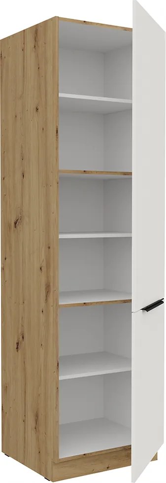 ARIA az | vysoká skříňka 60 DK-210 2F potravinová s policemi | 60 cm | ANTI FINGERPRINT povrch | artisan/bílá