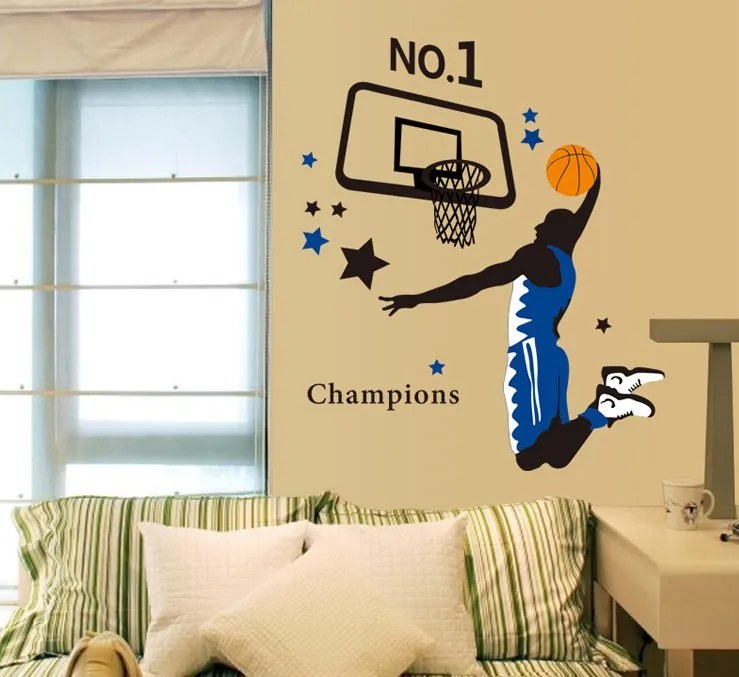 Živá Zeď Samolepka na zeď Basketbalista Velikost: 100 x 110 cm