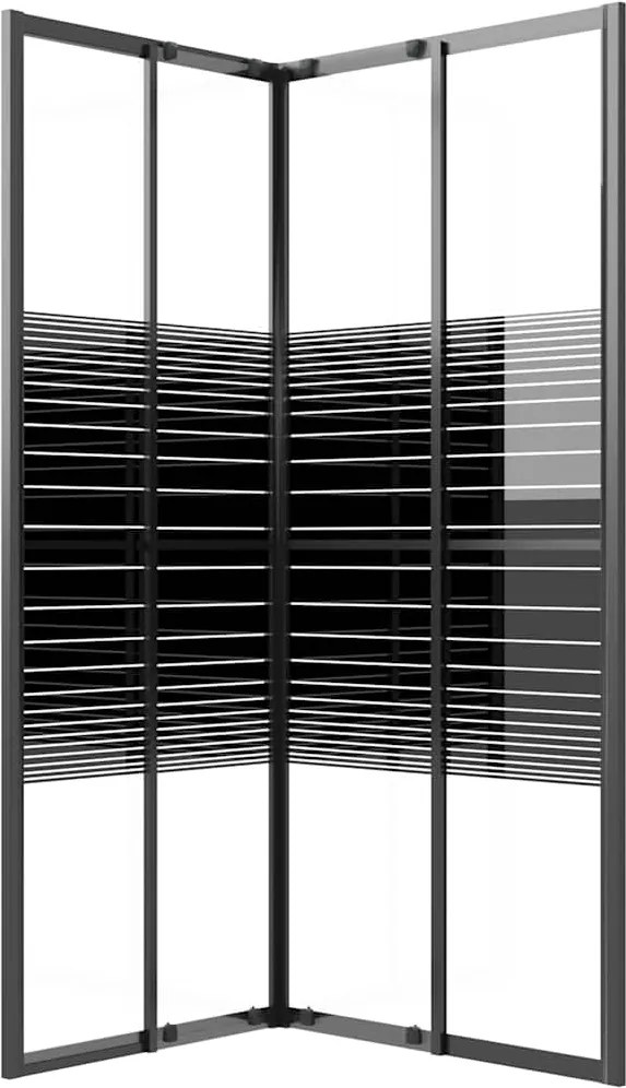 Sprchový kout s pruhovaným vzorem ESG 90 x 70 x 180 cm černý 151850