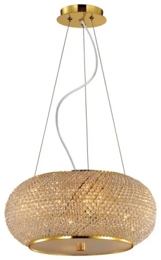 Ideal Lux - Křišťálový lustr na lanku PASHA 14xE14/40W/230V pr. 65 cm zlatá