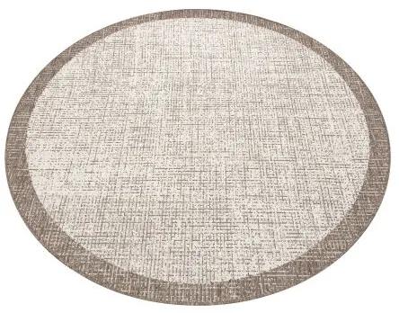 Dywany Luszczow Kusový koberec SIZAL FLOORLUX KRUH 20401 vzor rámu šampaňské / taupe Rozměr koberce: 160 cm KRUH