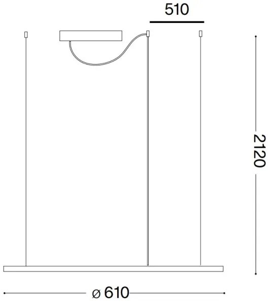 Ideal Lux - LED Lustr na lanku HULAHOOP LED/28W/230V 3000K pr. 61 cm CRI 90 bílá