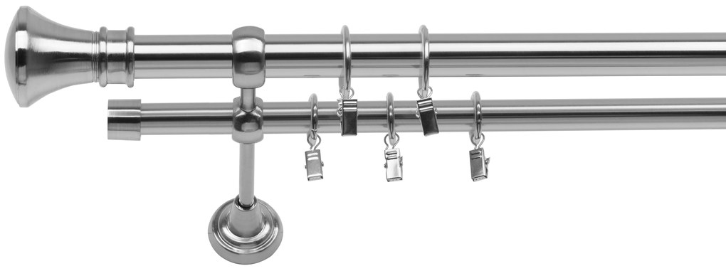 Dvouřadá Garnýž Monaco 25/19 mm ocelový efekt 300 cm