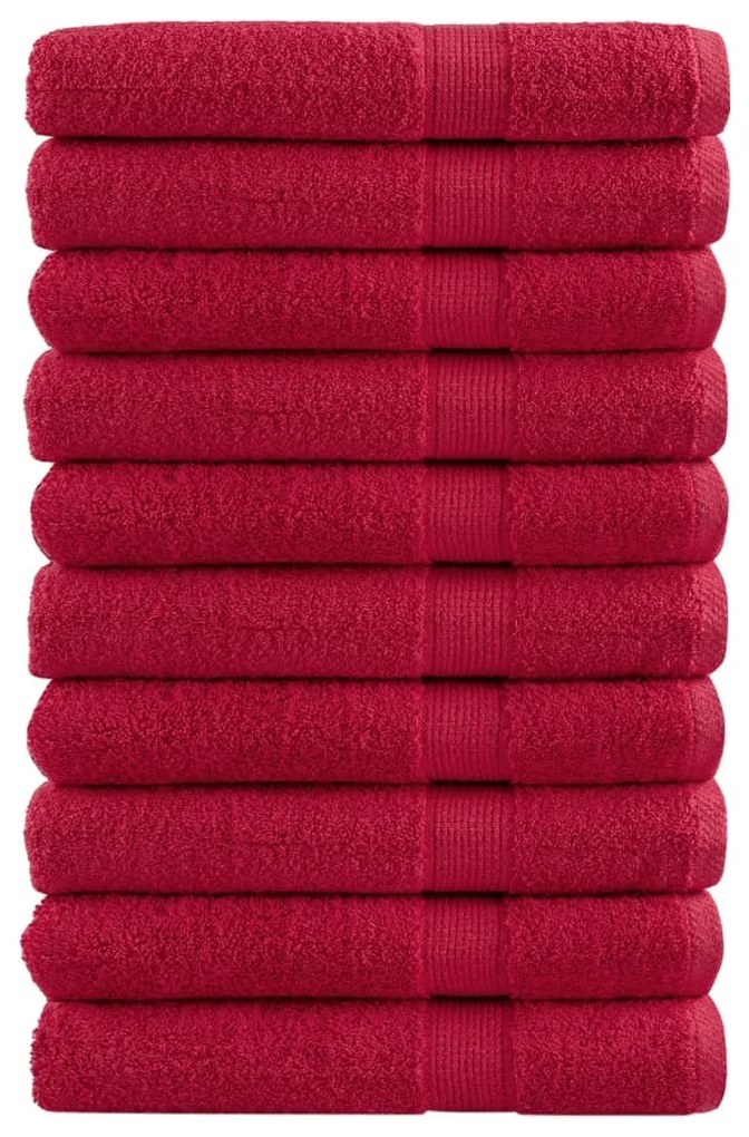 Premium ručníky SOLUND 10 ks červené 80 x 200 cm 600 g/m² 137412