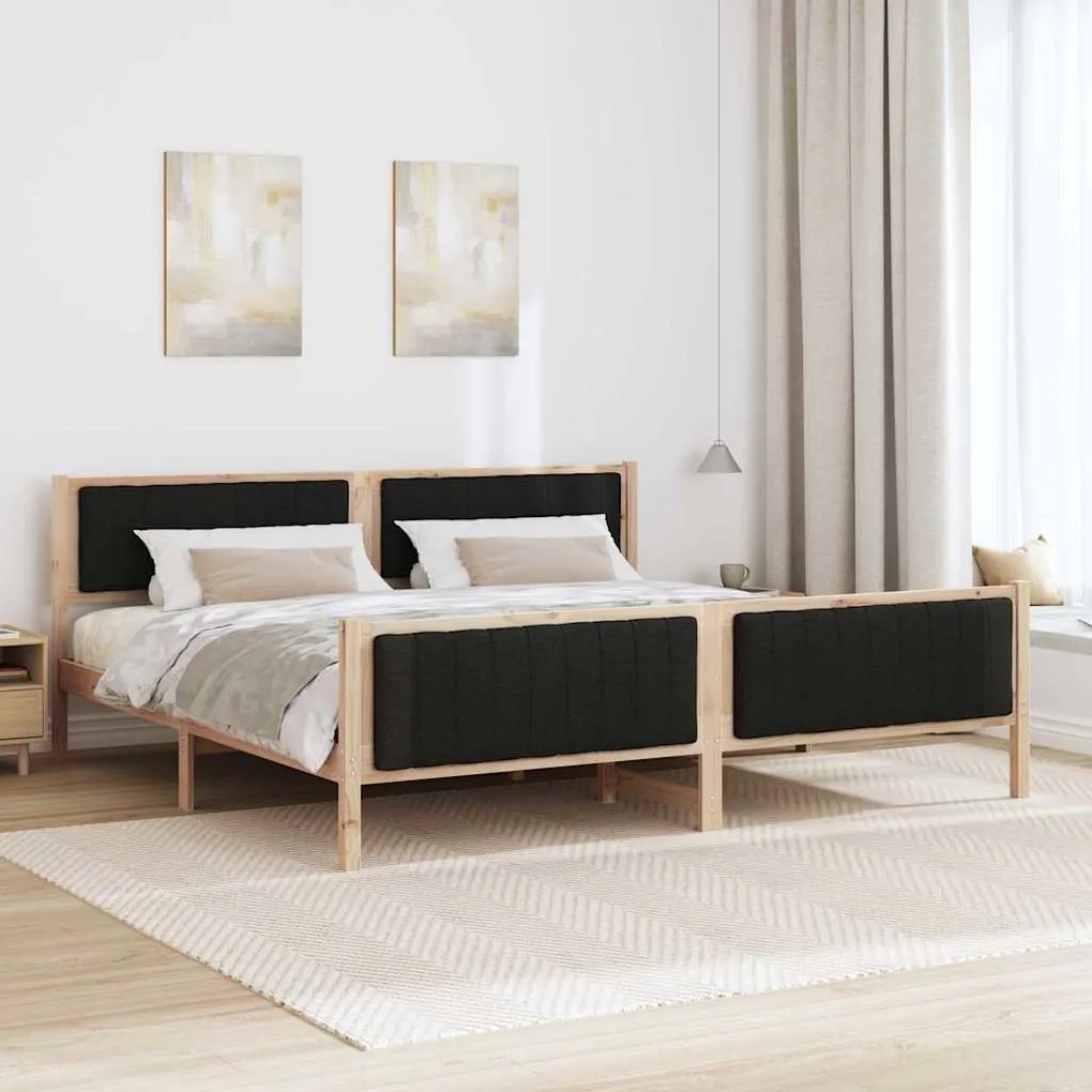 Rám postele Hnědo-černá 200 x 200 cm Masivní borovicové dřevo 3394300