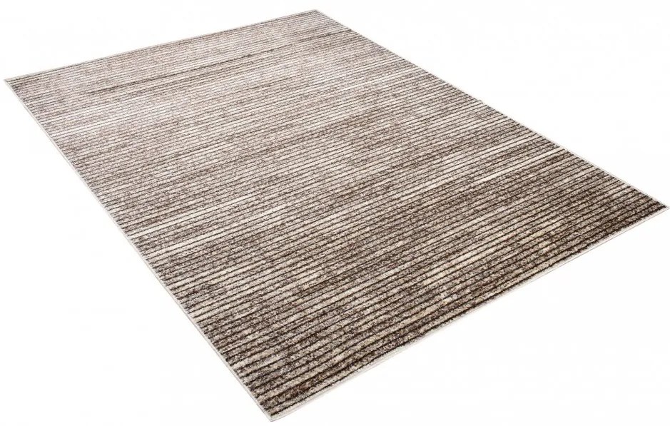 Moderní koberec v hnědých odstínech s tenkými proužky Šířka: 80 cm | Délka: 150 cm