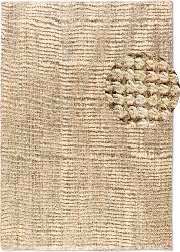 Hanse Home, Kusový koberec Bouclé Jute 105974 Natural Golden, 120x170, béžová, chodba / předsíň