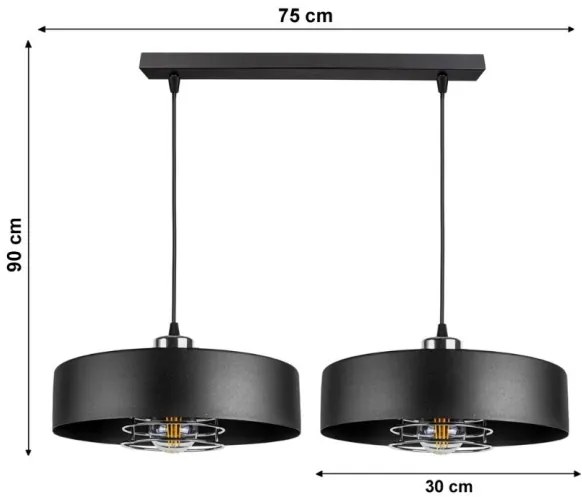 Lustr na lanku VEST 2xE27/60W/230V