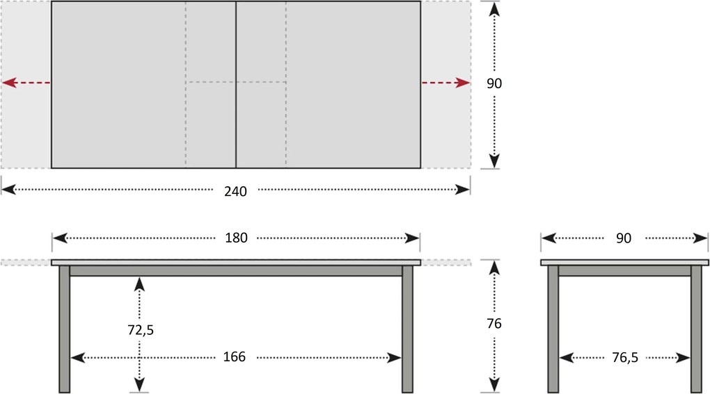 Doppler FIRENZE - rozkládací hliníkový stůl 180/240 x 90 x 75 cm - Zboží s drobnou vadou (N580)