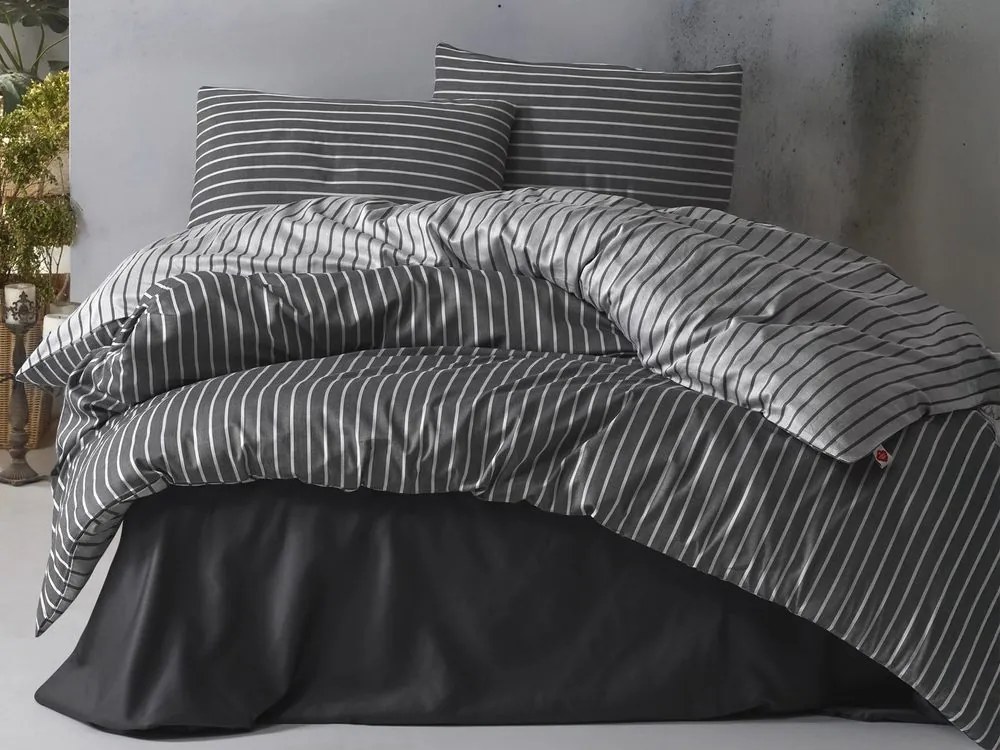 Cottonbox povlečení bambusovo-bavlněný satén Antrasit - 220x200 / 2x70x90 cm