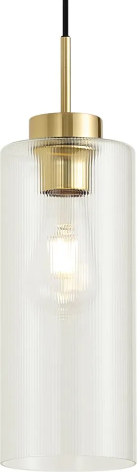 Art Deco závěsná lampa zlatá s čirým sklem pro 1-fázový kolejnicový systém - Iconic Laura