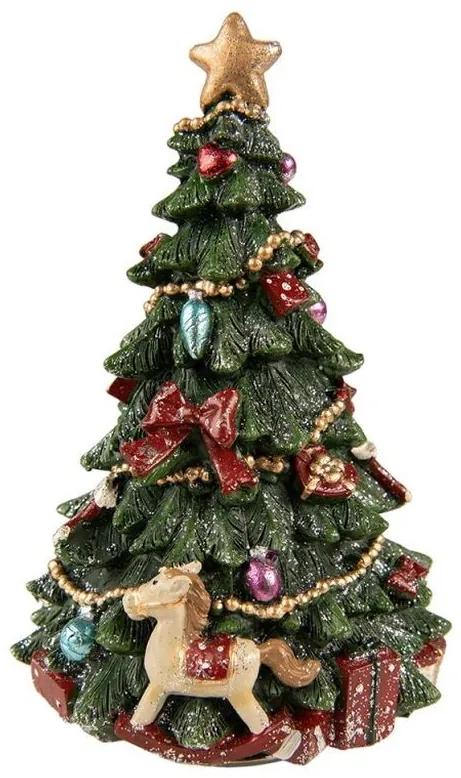 Hrací kolotoč vánoční stromeček s houpacím koníkem - Ø 12*19 cm