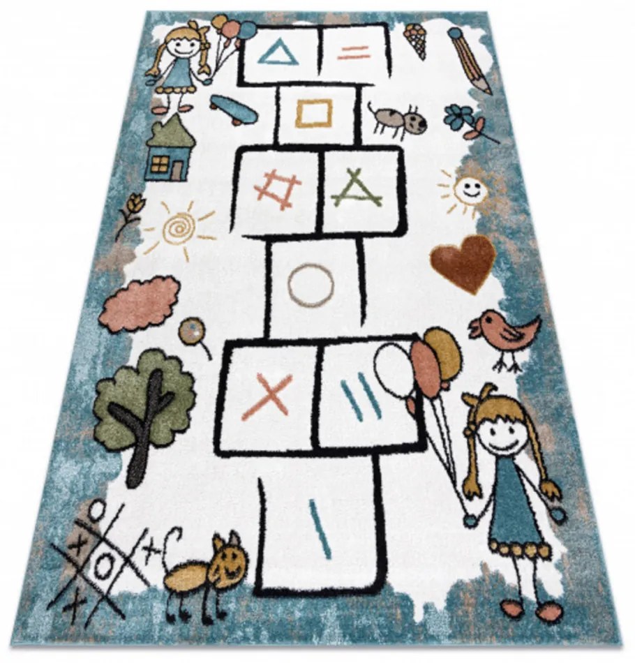 Dětský kusový koberec Skákací panák modrý, Velikosti 140x190cm