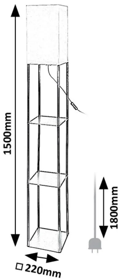 Černá stojací lampa Bronn s bílým stínidlem pro žárovku E27  - Rabalux - LED lampičky a svítilny > Stojací LED lampy