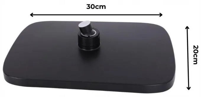 Erga Sami, dešťová hlavová sprchová hlavice 30x20 cm, černá matná, ERG-YKA-BP.SAMI-XL-BLK