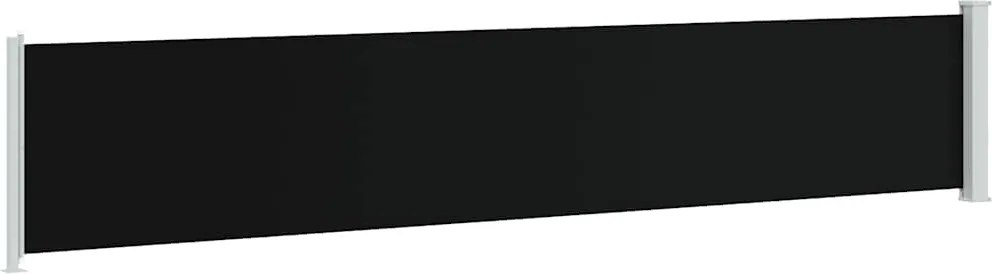 Zatahovací boční markýza 117 x 614 cm černá 317946