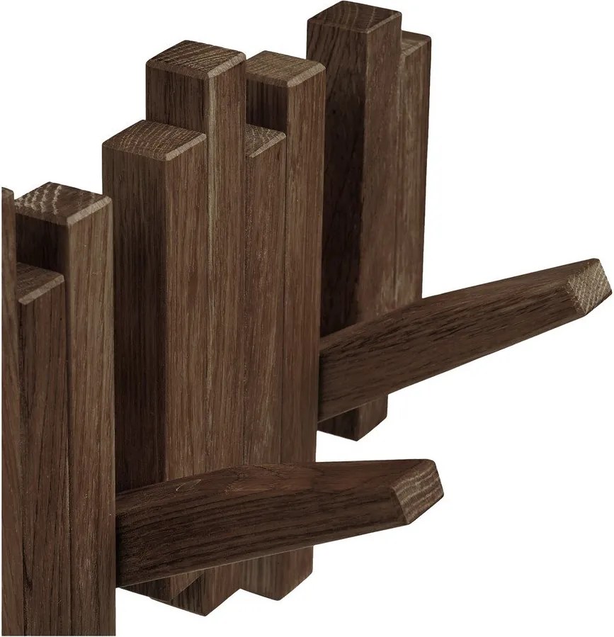Tmavě hnědý nástěnný věšák z dubového dřeva 40 cm Caltra – House Nordic