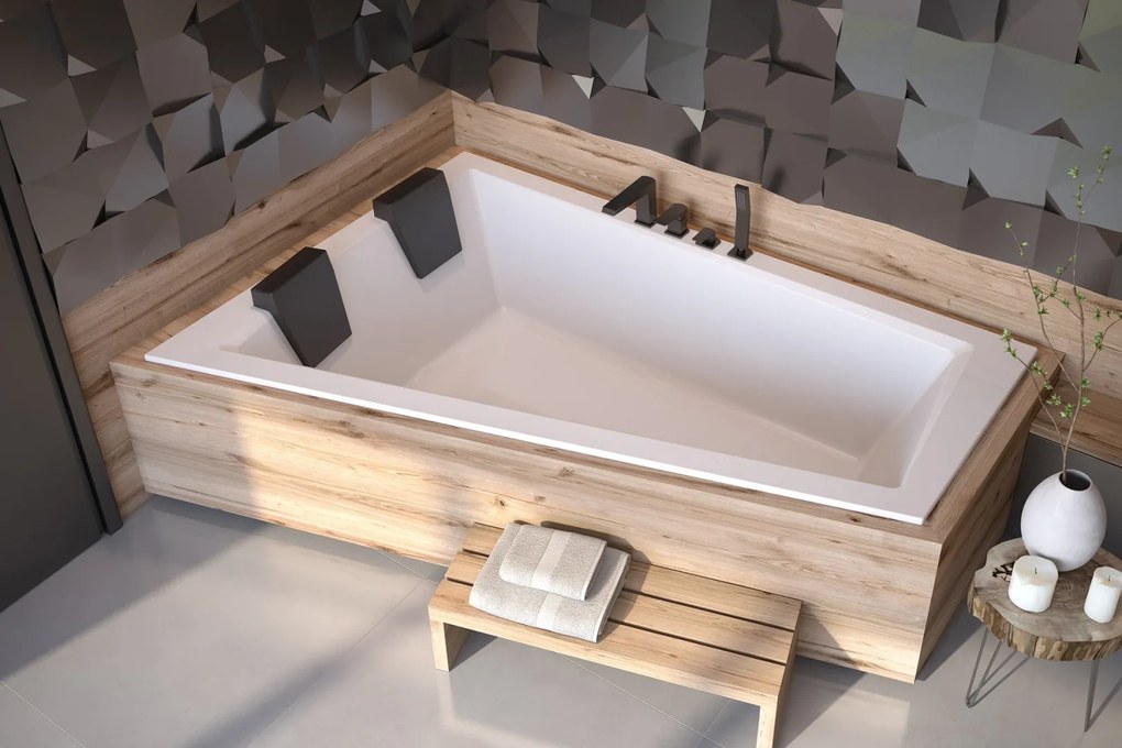 Besco INTIMA DUO SLIM 170 x 125 cm VANINTID17SLIML+OLVPINOZSTELID vana vč. nožiček levá