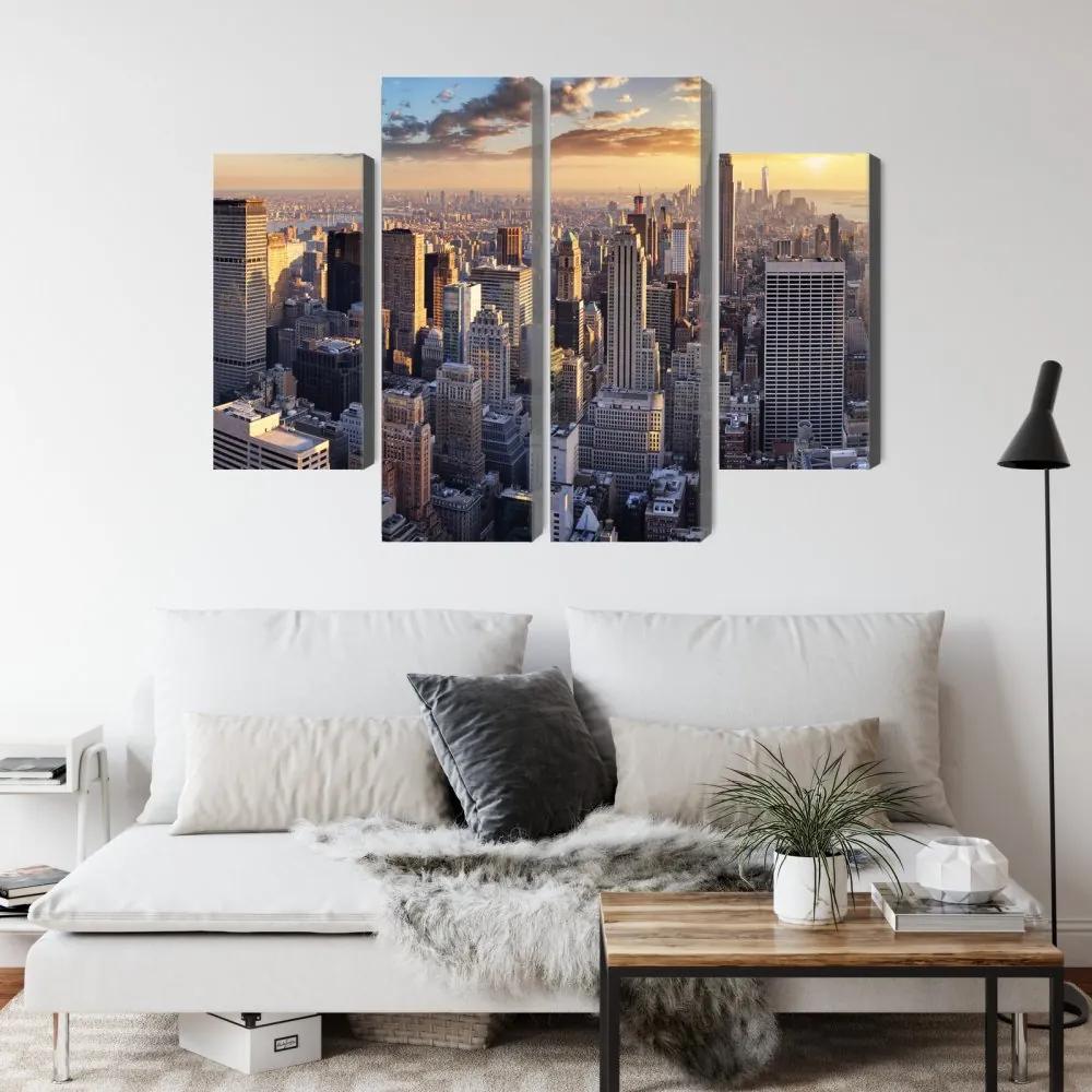 Vícedílný obraz 3D Panorama New York City Nedostatek Nedostatek Přírodní plátno 200x150