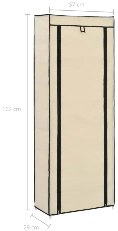 Botník s potahem krémový 57 x 29 x 162 cm textil - Default Title