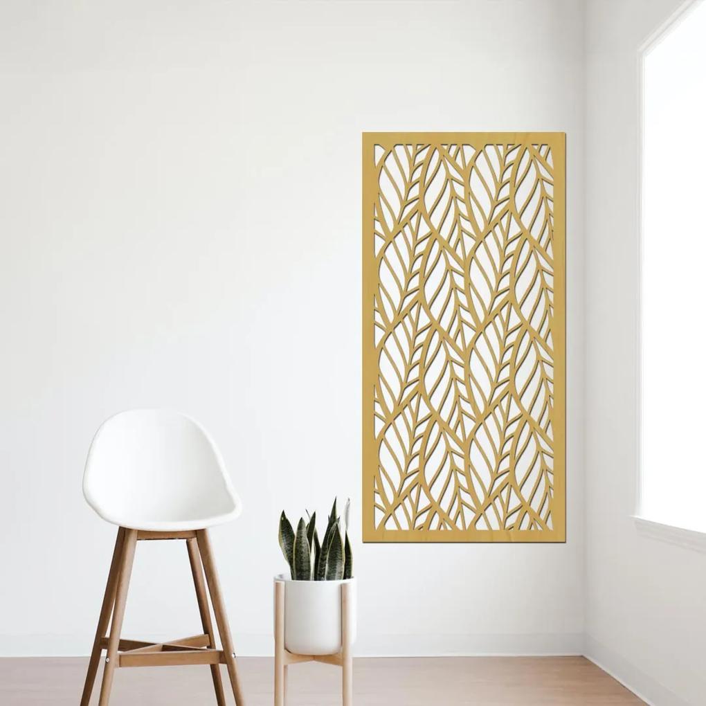 dřevo života Dřevěný dekorační panel LEAF III Rozměry (cm): 50x95, Barevný vzor: Třešeň