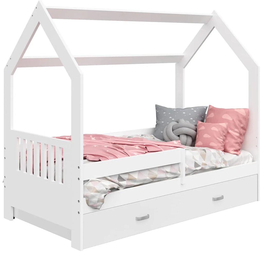 Dětská postel Domeček 160x80 D3E bílá s roštem