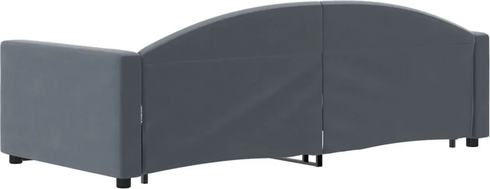 Válenda s přistýlkou tmavě šedá 90 x 200 cm samet 3197302