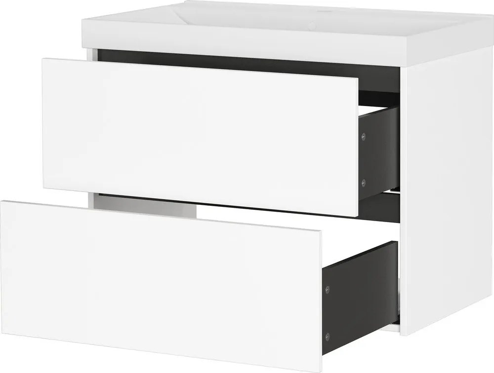 Bílá matná závěsná skříňka pod umyvadlo 81x65 cm Bodera – Germania