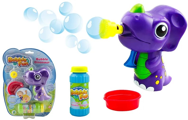 Bubble Fun Bublifuk Dinosaurus s náplní 60 ml - fialový