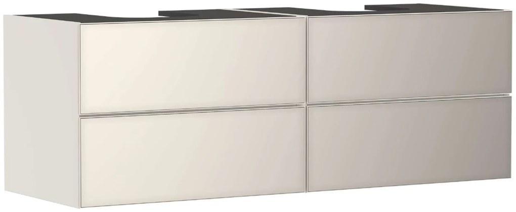 Hansgrohe Xevolos E - Umyvadlová skříňka 157x56x55 cm, 4 zásuvky, matná béžová/metalická béžová 54200790