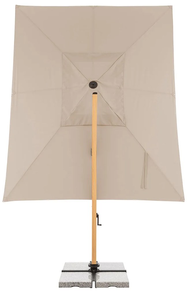 Doppler ALU WOOD XL 4x3 m - výkyvný zahradní slunečník s boční tyčí přírodní