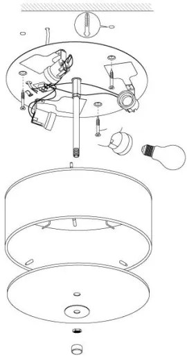 Eglo 94921 - Stropní svítidlo PASTERI 3xE27/25W/230V
