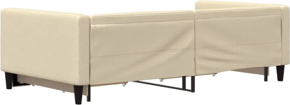 Válenda s přistýlkou a zásuvkami krémová 100 x 200 cm textil 3196623