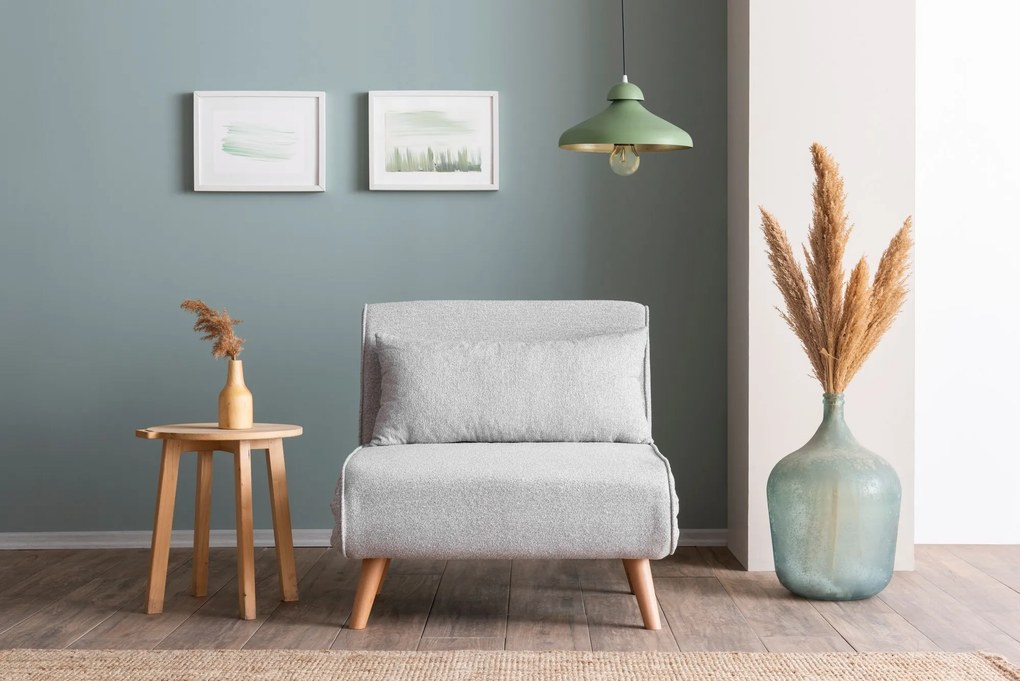 Hanah Home Rozkládací křeslo FOLDE šedé