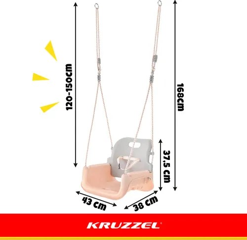 Dětská houpačka Kruzzel 3 v 1 šedobéžová