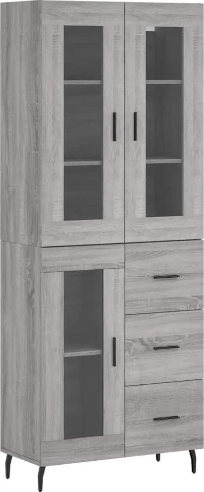vidaXL Skříň highboard 69,5 x 34 x 180 cm kompozitní dřevo [3198615] Barva: kouřový dub