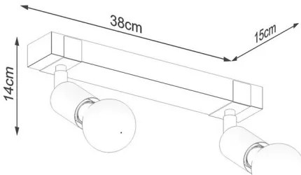 Stropní svítidlo SOLLUX ZUCA 2 černé E27 2x15W bez žárovky SL.1296