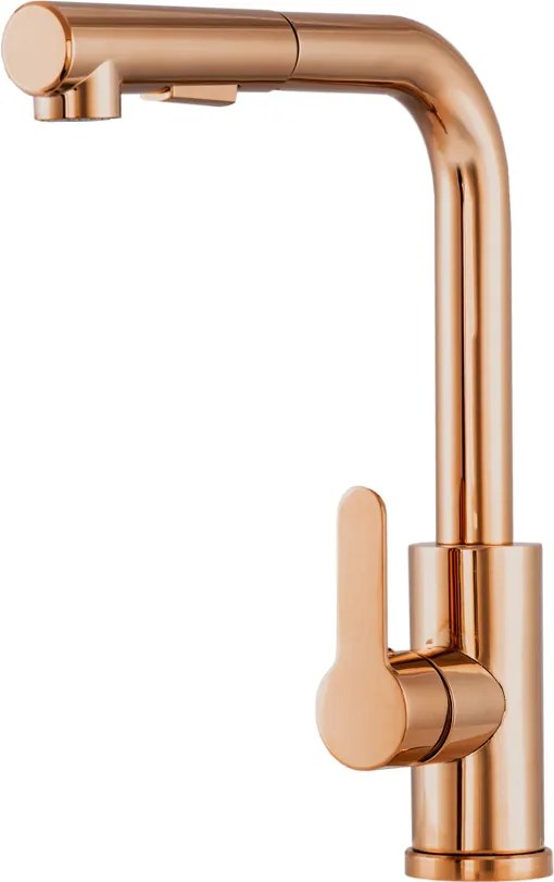 Gamma Side 2, stojánková dřezová baterie s výsuvným výtokem h-300, růžové zlato, GMA-BSE2-RGD