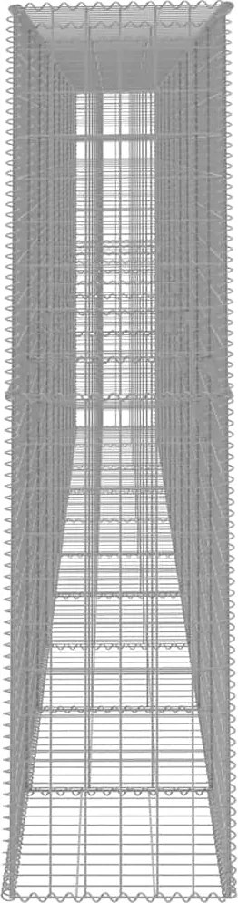 Gabionová zeď s víkem z pozinkované oceli 600 x 50 x 200 cm 145089