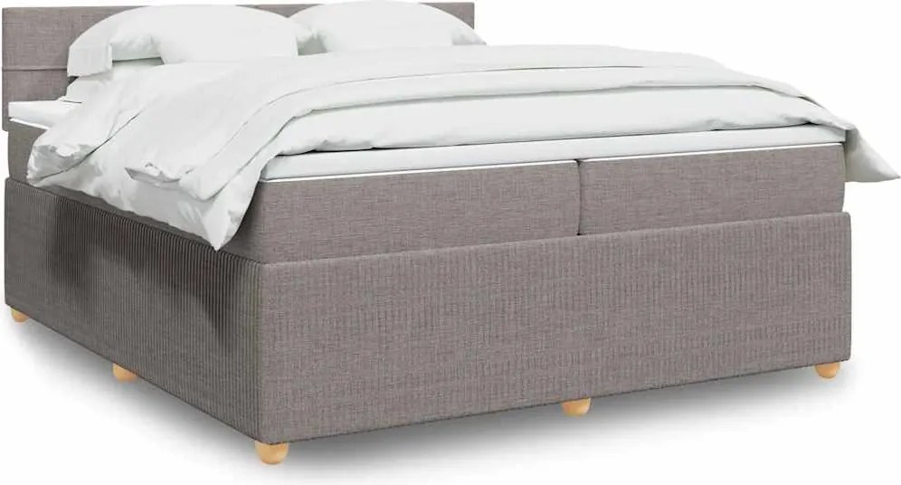 Box spring postel s matrací taupe 200x200 cm textil 3289867
