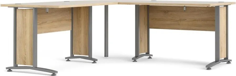 Rohové pracovní místo Modulo 200 x 200 cm, dub sonoma / šedá