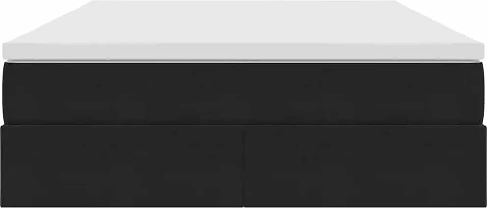 Postel s úložným prostorem a matrací Černá 140 x 200 cm samet 3370307