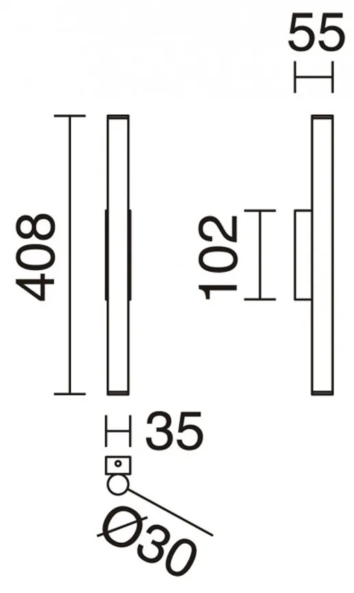 Exo 906D-L31H1B-47 nástěnné LED svítidlo Tania, zlaté, 2x4W, 3000K, 40,8cm, IP40