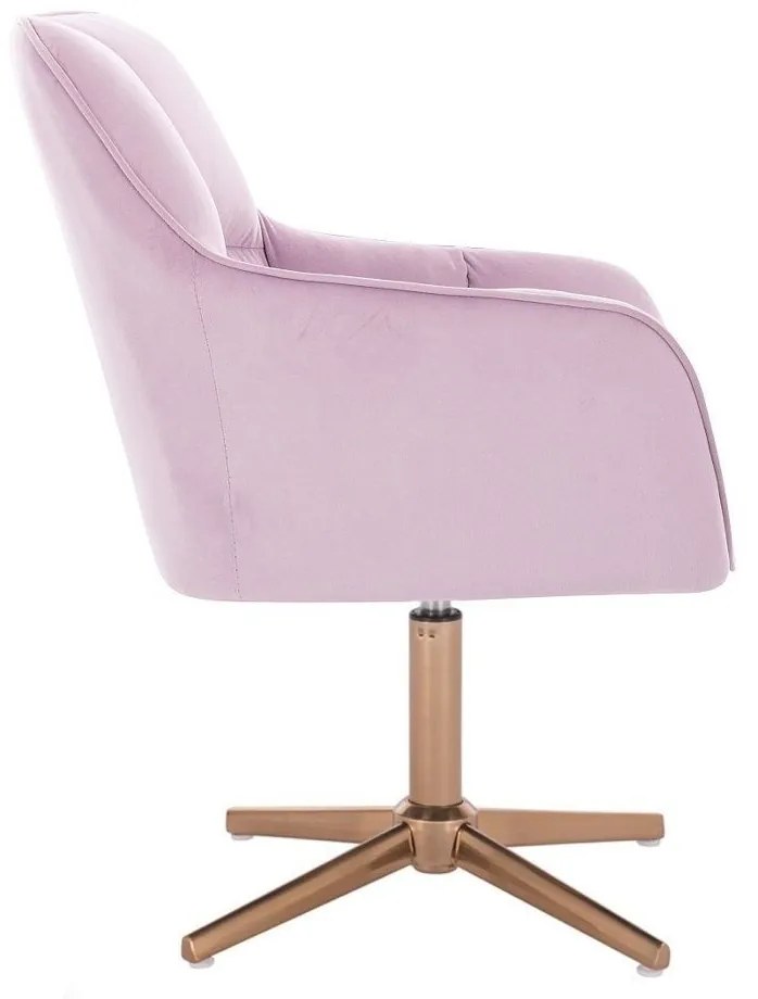 LuxuryForm DESIGN Otočné křeslo AMALFI VELUR na zlatém kříži - levandule
