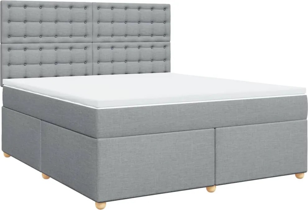 Box spring postel s matrací světle šedá 180 x 200 cm textil 3291373